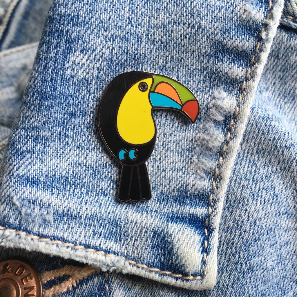 toucan enamel pin by chameleon and co | notonthehighstreet.com
