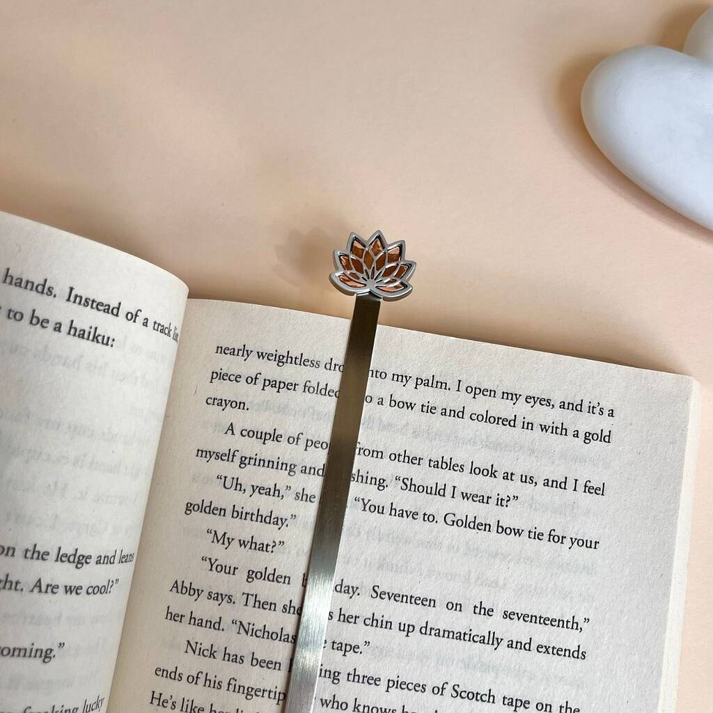 Chrome Lotus Flower Bookmark By Nest Gifts