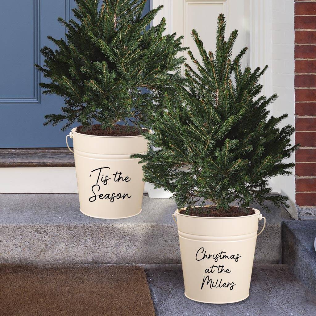 Large Personalised Ivory Planter Bucket By Dibor | notonthehighstreet.com