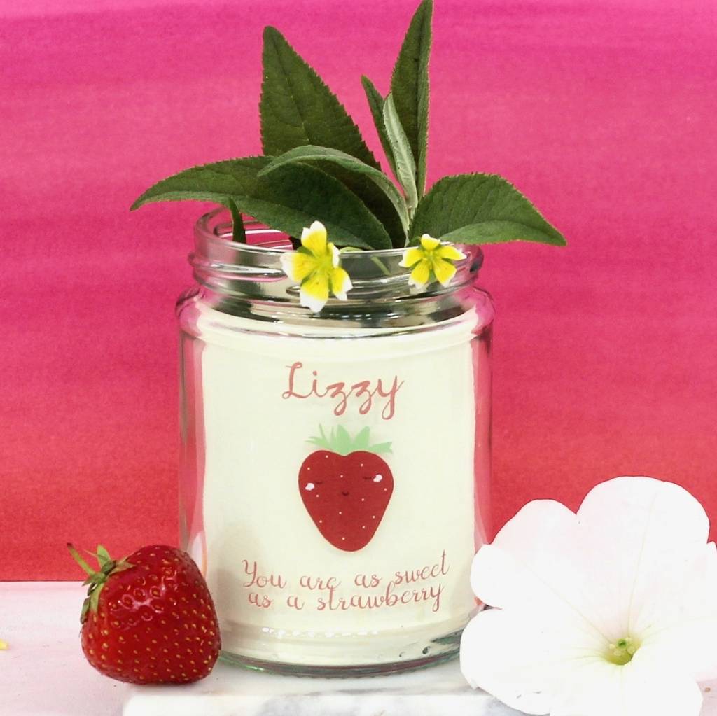 personalised sweet strawberry jar by beecycle | notonthehighstreet.com