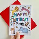 personalised children's animal birthday card by adam regester design ...