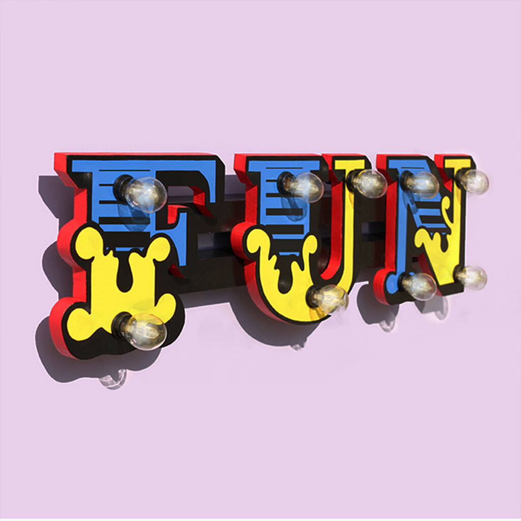 'Fun' Fairground Sign Wall Light By Show Pony | notonthehighstreet.com
