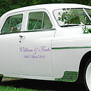 Personalised Wedding Vehicle Sticker Decals By Nutmeg Wall Stickers ...