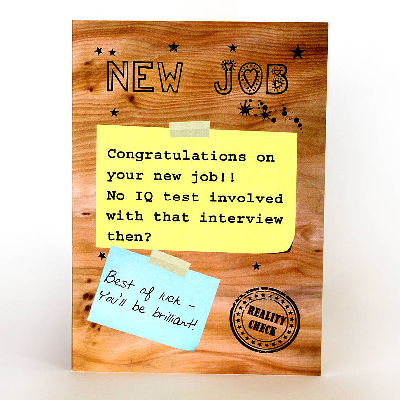 Reality Check 'New Job' Greetings Card By Natalie Ryan Design ...