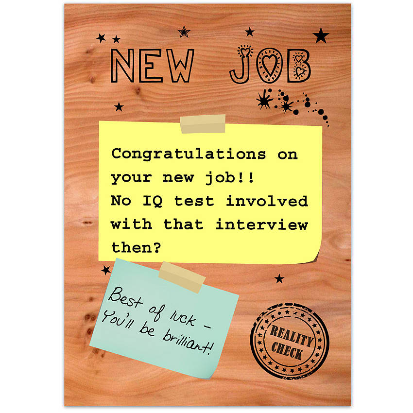 Reality Check 'New Job' Greetings Card By Natalie Ryan Design ...