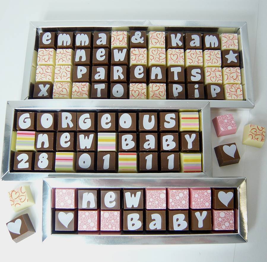 personalised new baby chocolates by chocolate by cocoapod chocolate ...