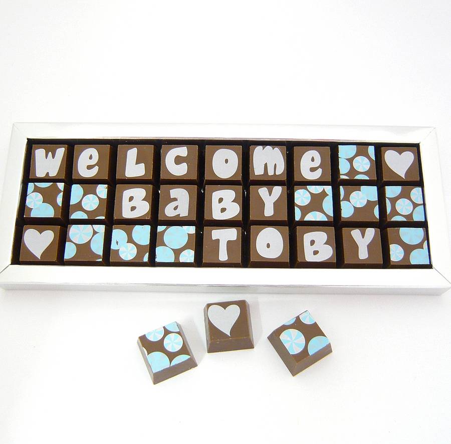 personalised new baby chocolates by chocolate by cocoapod chocolate ...