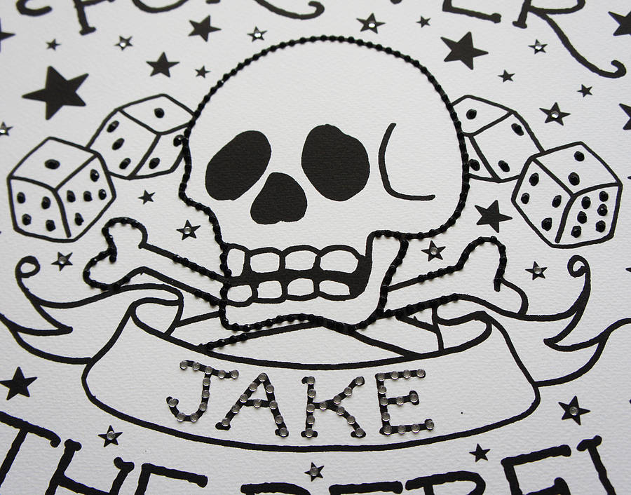 personalised rebel tattoo print with diamante by spdesign ...