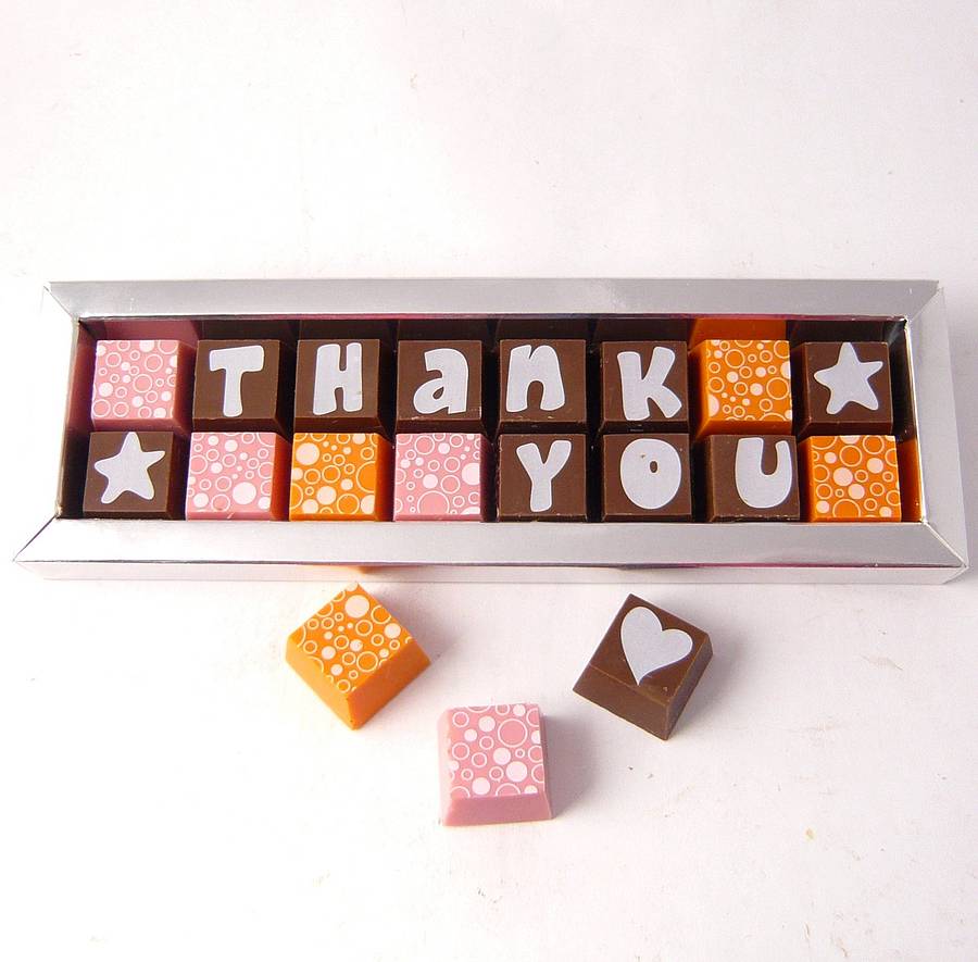 personalised chocolates to say thank you by cocoapod chocolates ...