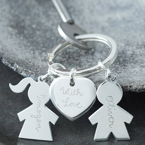 personalised sterling silver key ring by merci maman ...