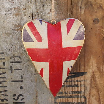 Vintage Style Union Jack Metal Hanging Heart By MöA Design ...