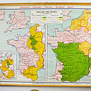 Vintage France And England Pull Down Map By Bonnie And Bell ...