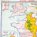 Vintage France And England Pull Down Map By Bonnie And Bell ...