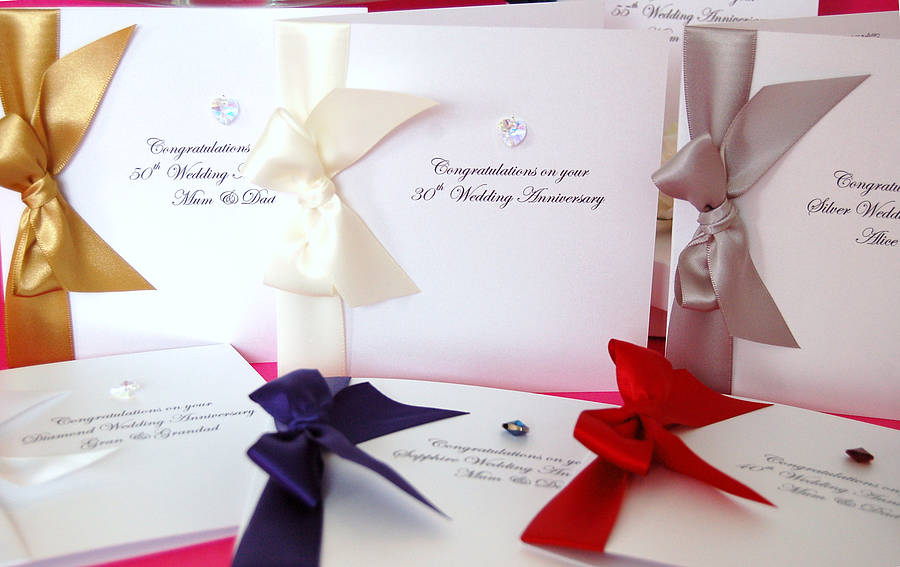 bedazzled anniversary card made with swarovski crystals by made with ...