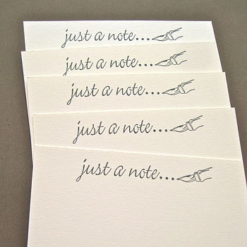 Set Of Five Handmade 'just A Note' Notelets By Chapel Cards ...