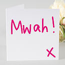 'mwah!' Card By Megan Claire | notonthehighstreet.com