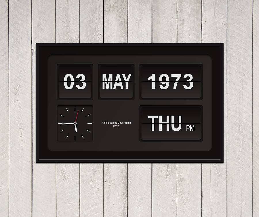 Personalised Flip Clock Special Date Print By Yours For Keeps Personalised Flip Clock Special Date Print By Yours For Keeps
