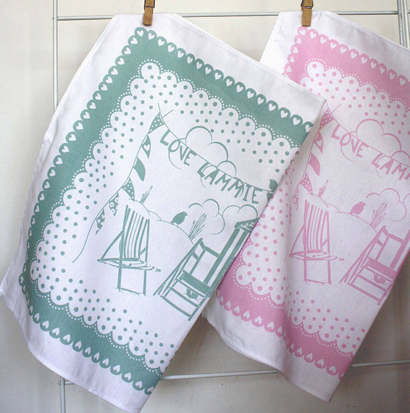Vintage Seaside Style Tea Towel Gift Set By Love Lammie Co vintage-seaside-style-tea-towel-gift-set-by-love-lammie-co