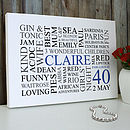 personalised 40th birthday word art print by cherry pete ...