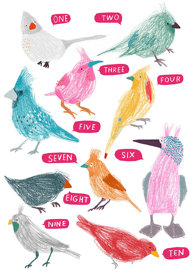 10 birds counting print by hanna melin | notonthehighstreet.com