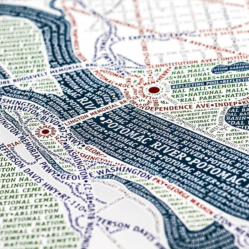 washington dc typographic map by axis maps | notonthehighstreet.com