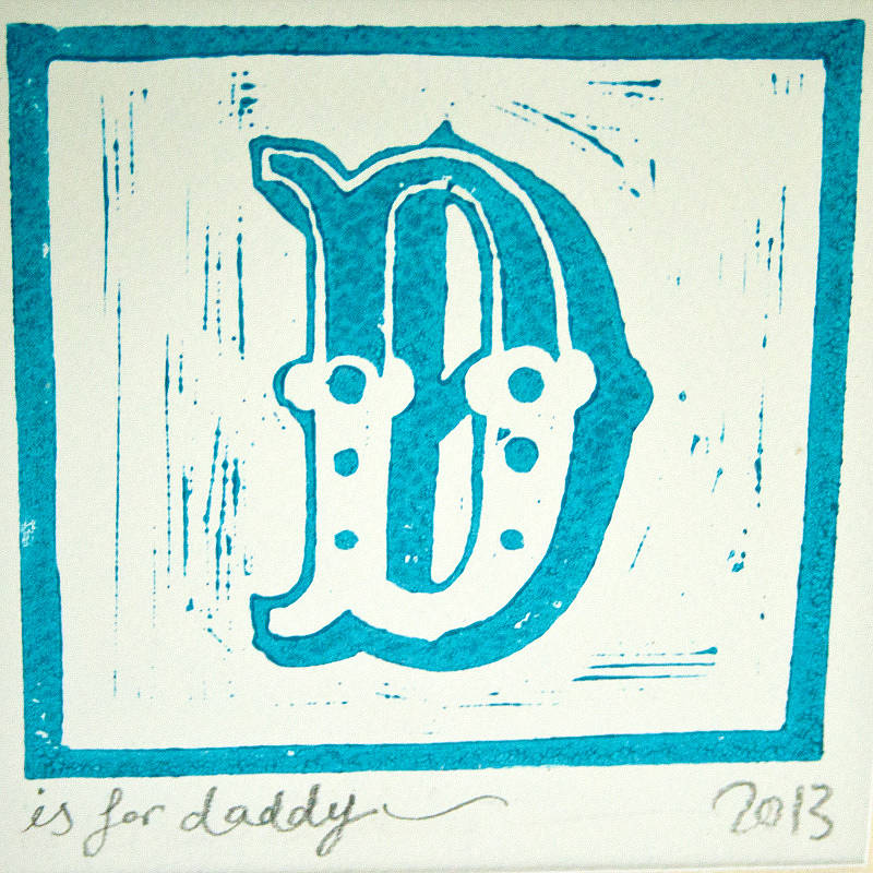 individual alphabet letter, lino cut by lateral inking ...