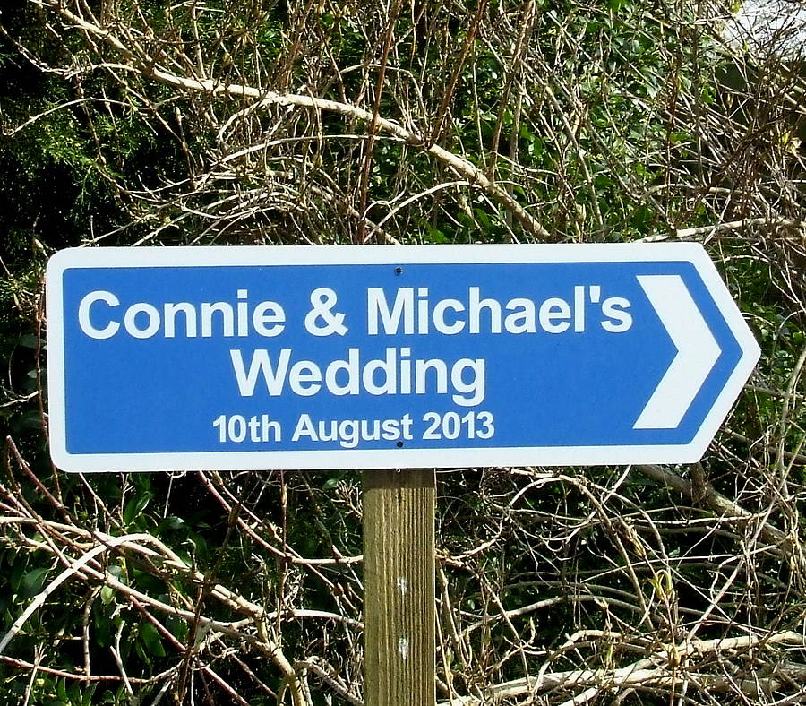 personalised wedding sign by england signs | notonthehighstreet.com
