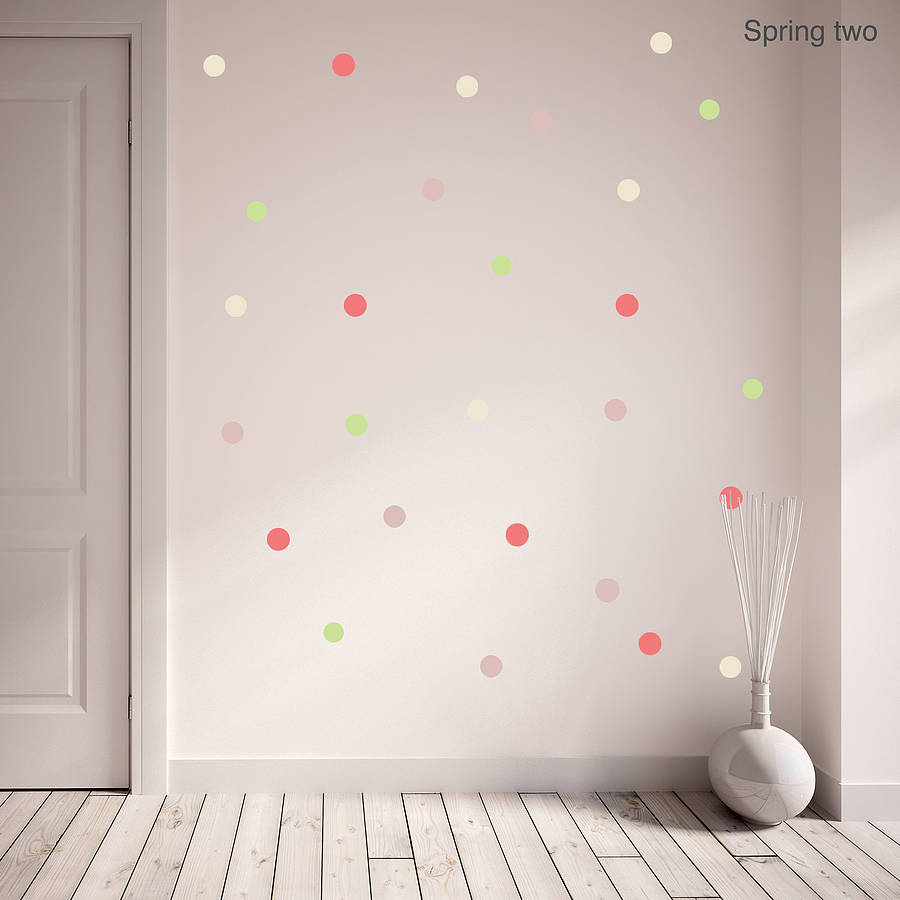 Spring Polka Dot Wall Sticker Set By Oakdene Designs Spring Polka Dot Wall Sticker Set By Oakdene Designs