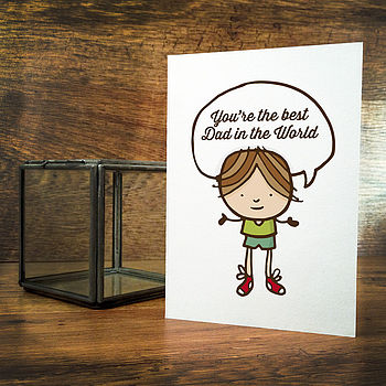Illustrated Best Dad Card By A Is For Alphabet | notonthehighstreet.com