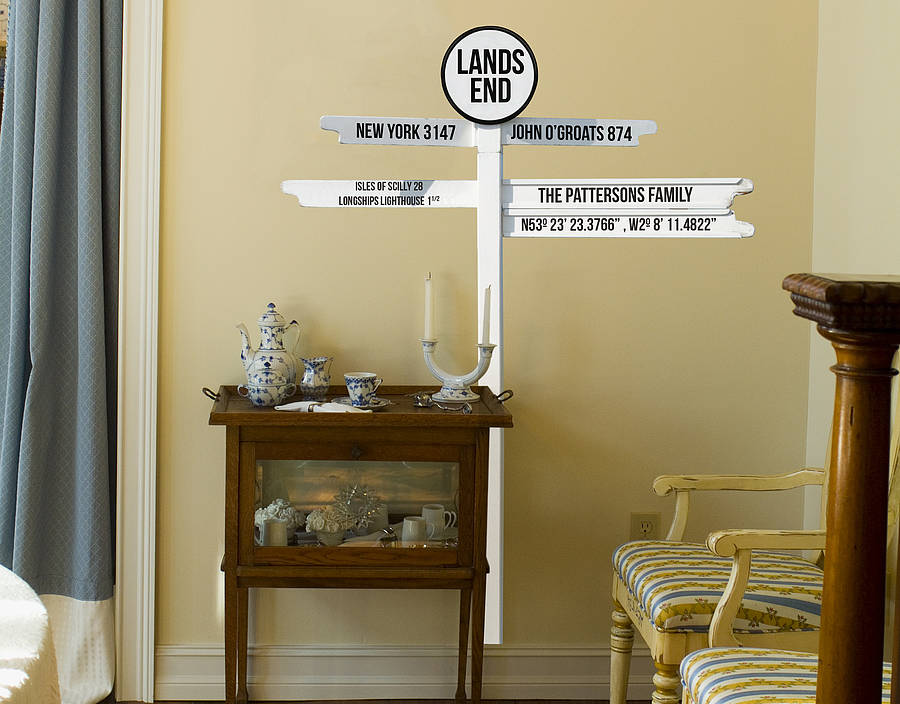personalised sign post wall sticker by the binary box ...