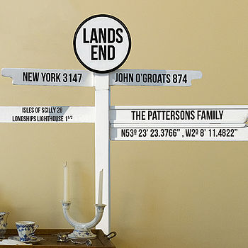 personalised sign post wall sticker by the binary box ...