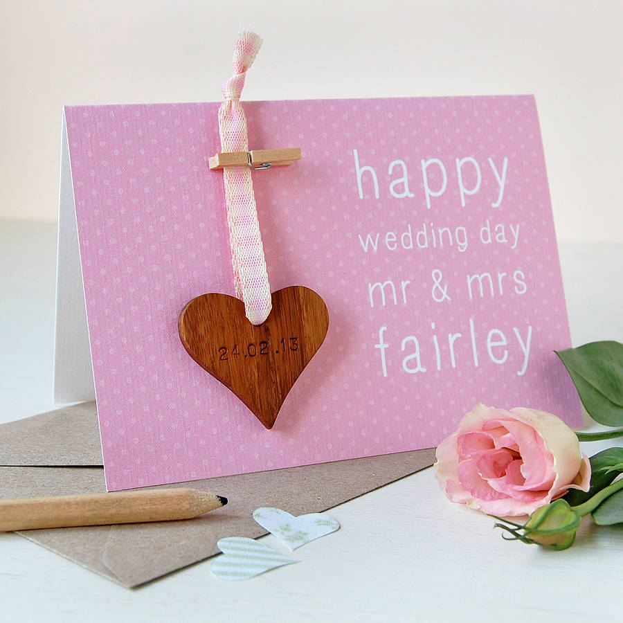 Personalised Wedding Keepsake Heart Card By Clara And Macy