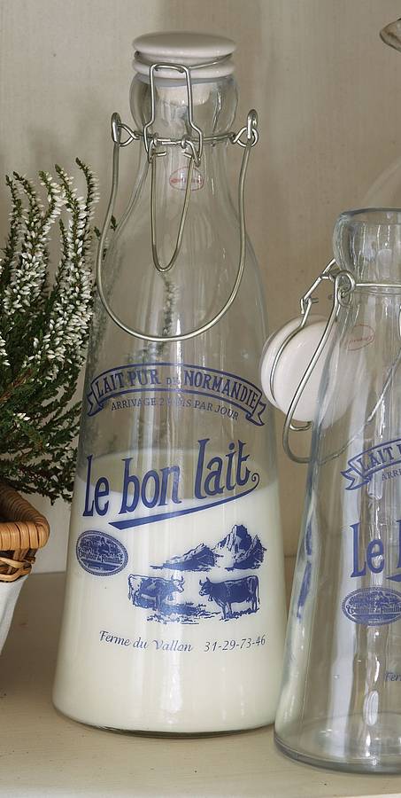 set of two french milk bottles by dibor | notonthehighstreet.com