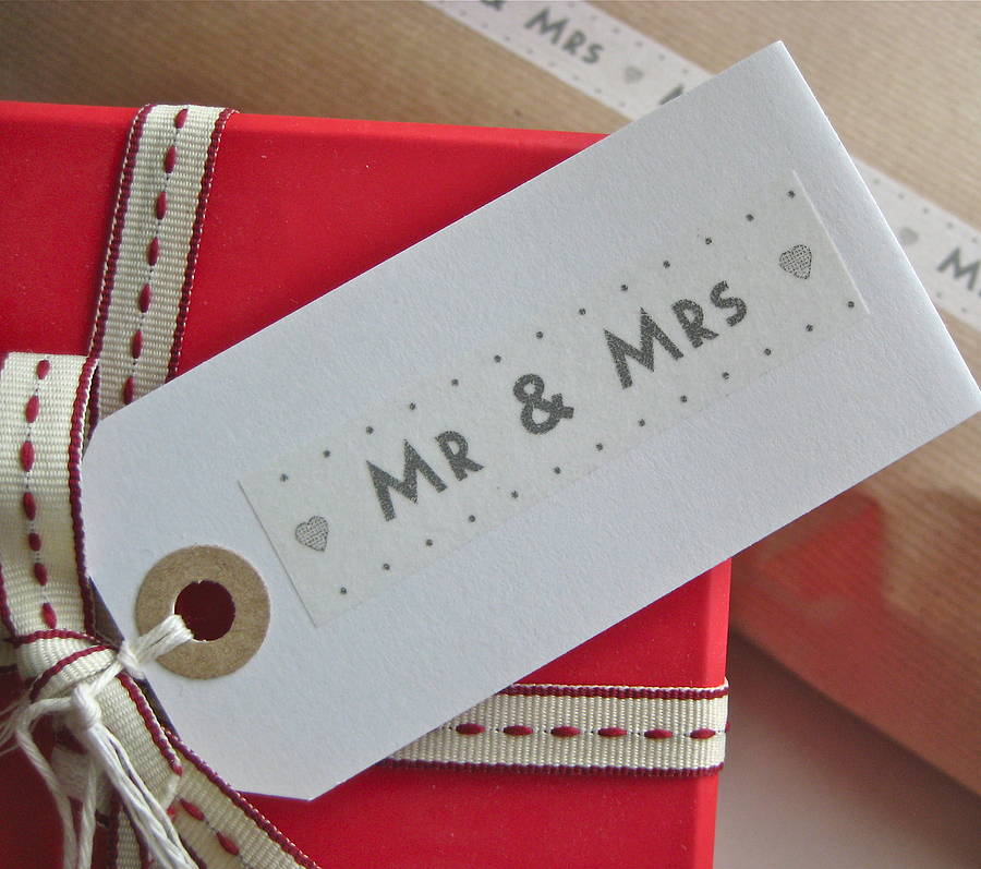 'mr & mrs' gift tag by chapel cards | notonthehighstreet.com