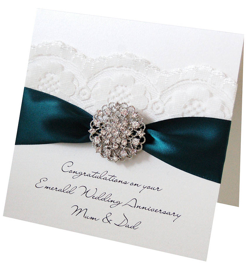 Opulence Personalised Emerald Wedding Anniversary Card By The Luxe Co 