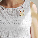 Wooden Bunny Rabbit Brooch By Ginger Pickle | notonthehighstreet.com