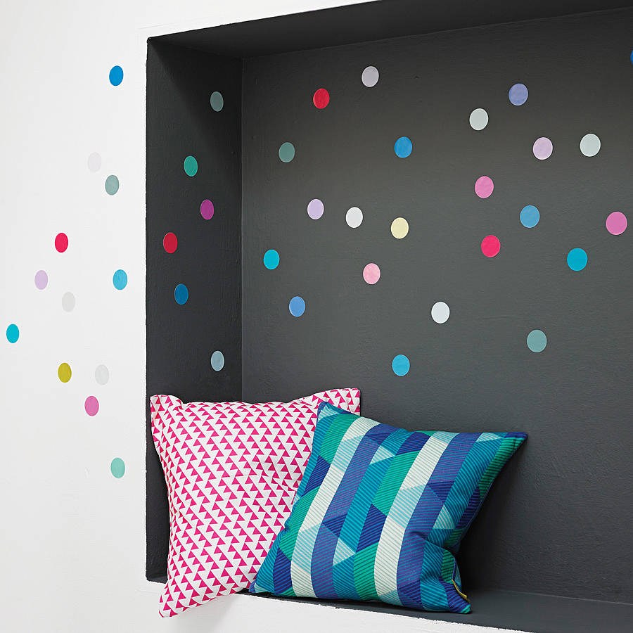 Multicoloured Polka Dot Wall Sticker Set By Oakdene Designs Multicoloured Polka Dot Wall Sticker Set By Oakdene Designs