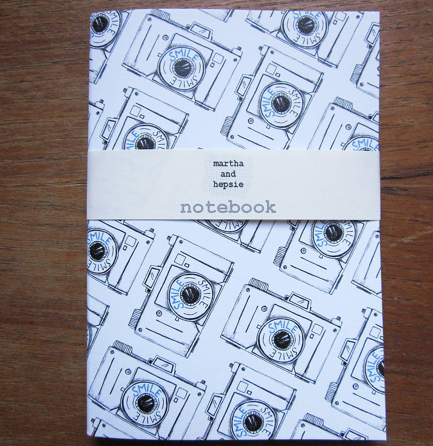 camera notebook by martha and hepsie | notonthehighstreet.com