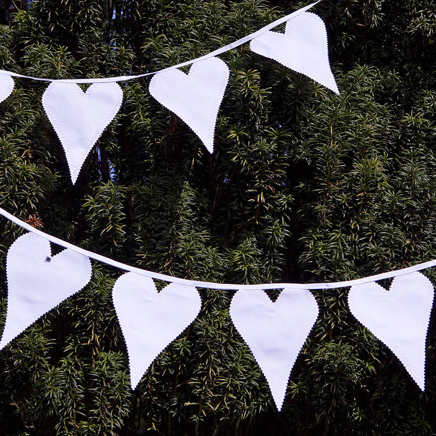 White Handmade Fabric Bunting 10 Meters Traditional Decor White Fabric ...