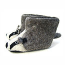 adult billie badger felt slippers by sew heart felt ...