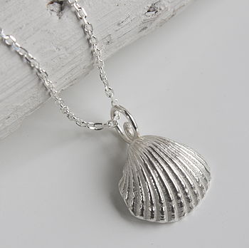 Sterling Silver Clam Shell Necklace By Caroline Brook ...