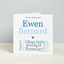 Typographic Personalised Christening Card By Spotty N Stripy ...