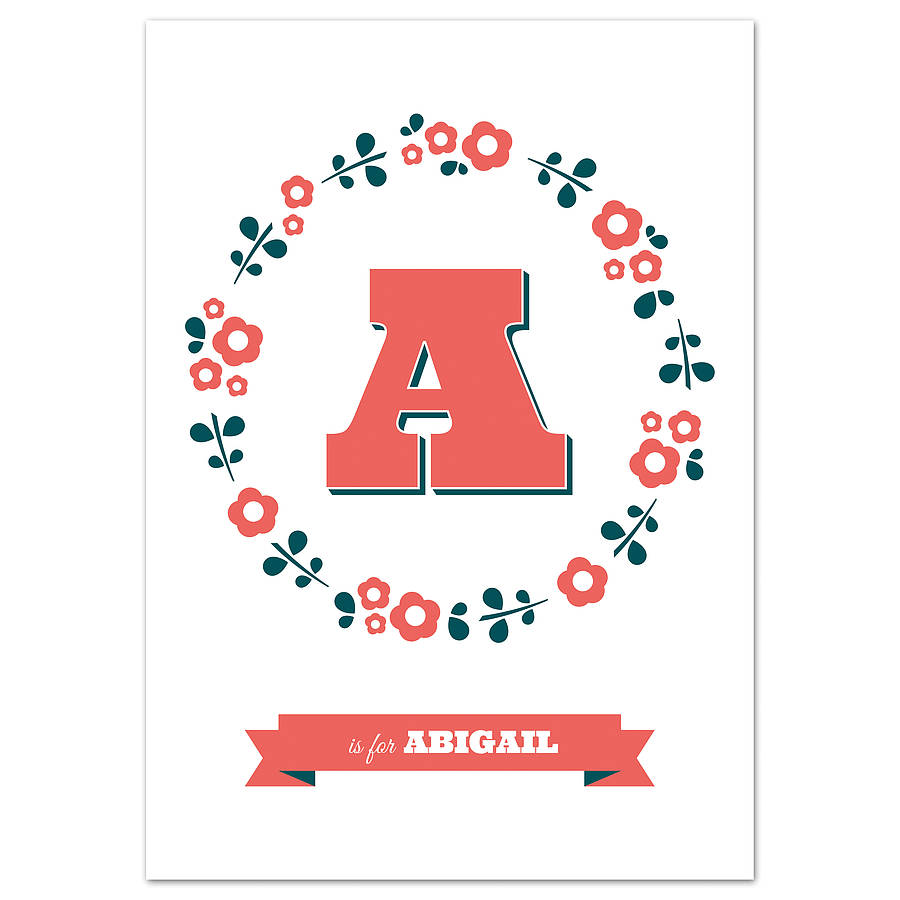 personalised children's initial/name print by lovely cuppa ...