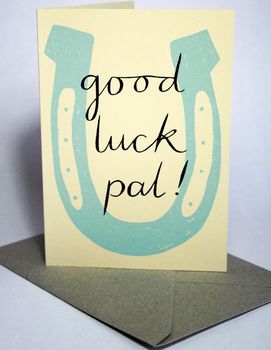 Good Luck Pal Hand Printed Card By Memo Illustration ...