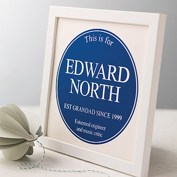 Personalised Framed Plaque Print By Modo Creative | notonthehighstreet.com