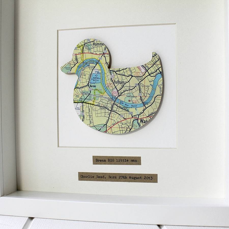 personalised baby duck map picture by posh totty designs creates ...
