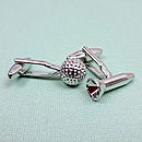 Golf Ball And Tee Cufflinks By Wild Life Designs | notonthehighstreet.com