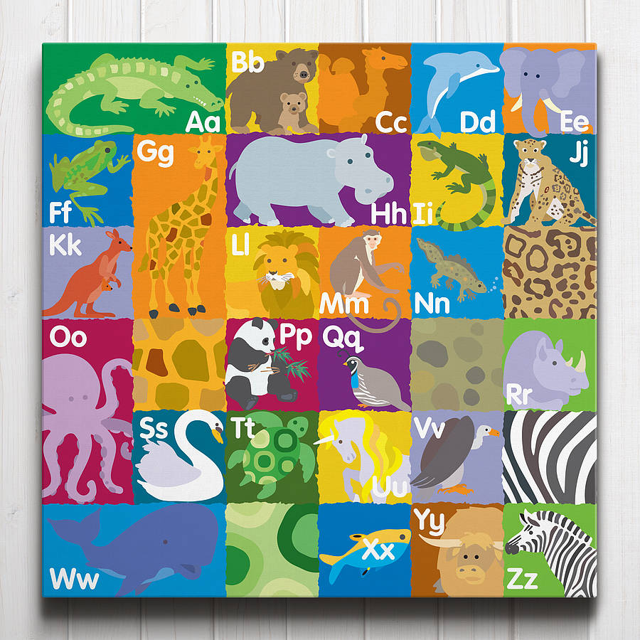 Animal Alphabet Canvas By Art Adventure | notonthehighstreet.com