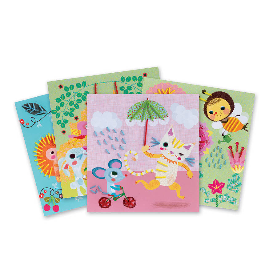 threading cards sewing toy by crafts4kids | notonthehighstreet.com