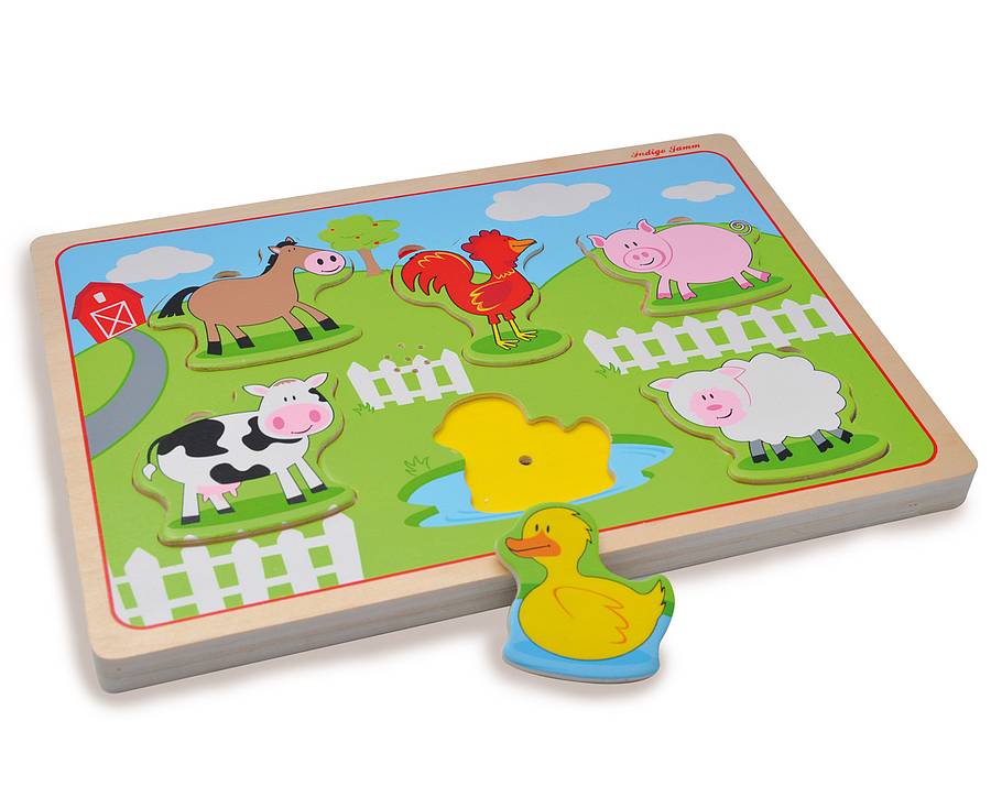 farmyard sounds wooden puzzle by jammtoys wooden toys ...